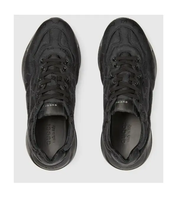 Gucci Rhyton Monogram Jacquard Sneakers - Black