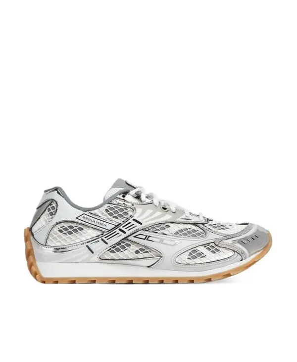 Bottega Veneta Orbit Lace-up Sneakers - Silver/white/optical White Rubber