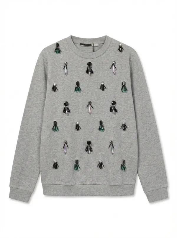 Sportmax Embellished Round-neck Long-sleeve Sweatshirt