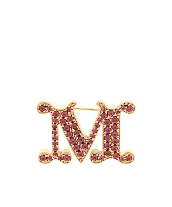 Max Mara Letter Embellished Brooch - Yellow