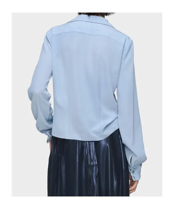 MAISON MARGIELA Long-sleeved Satin Shirt - Blue