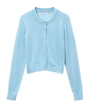 Alexander Wang Crystal Heat-set Trim Cardigan