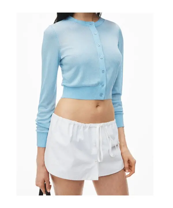 Alexander Wang Crystal Heat-set Trim Cardigan