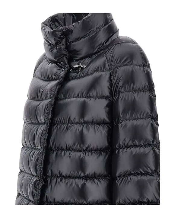 FAY Quilted Puffer Jacket With High Collar - Black