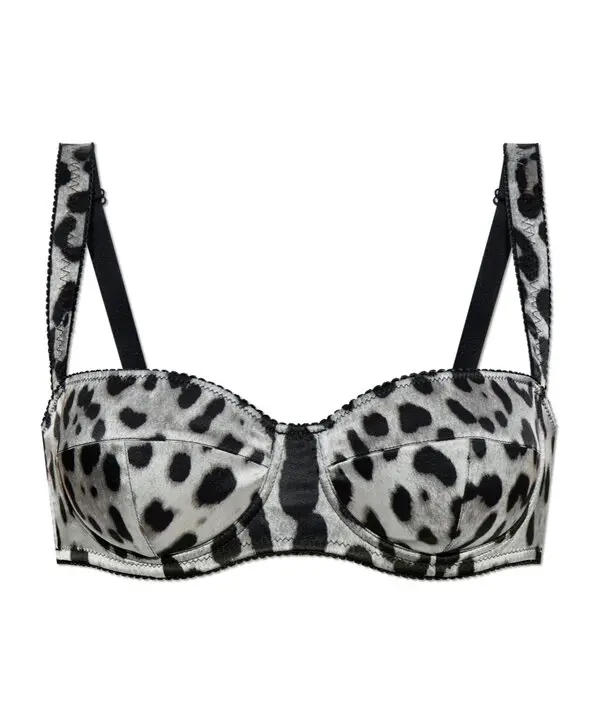 Dolce & Gabbana Dolce Gabbana Leopard Printed Bra - Grey