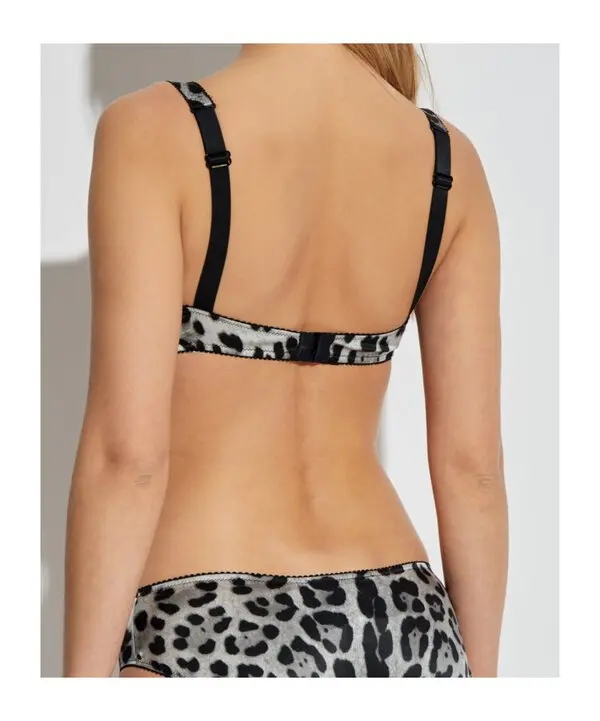 Dolce & Gabbana Dolce Gabbana Leopard Printed Bra - Grey