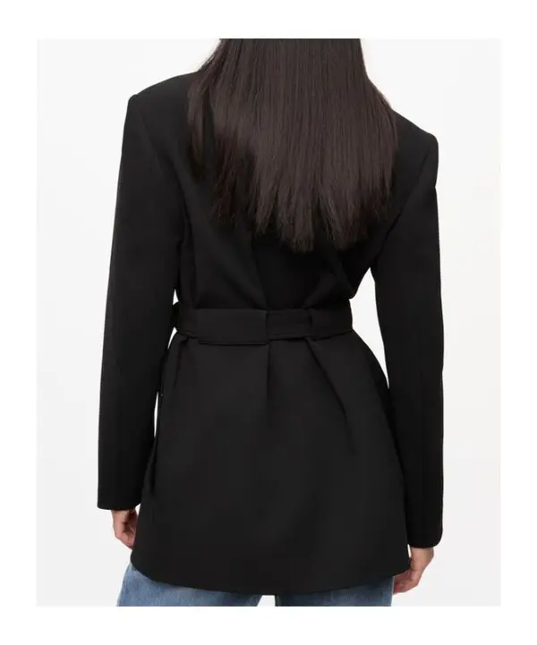 GANNI Crepe Blazer With Belt - Black