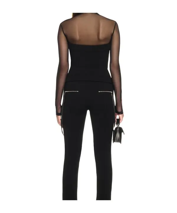 Off-White Sleeveless Corset Top With Logo Button Detail