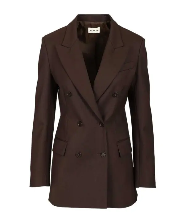 P.a.r.o.s.h Peaked Double-breasted Blazer - Brown