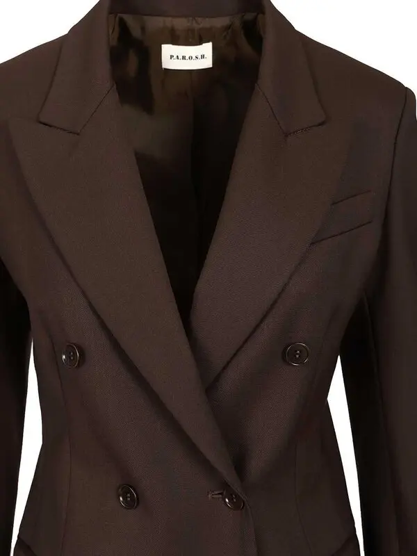 P.a.r.o.s.h Double-breasted Peak Lapel Blazer - Brown