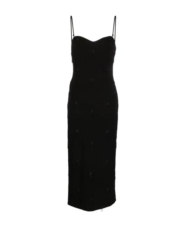 P.a.r.o.s.h Embroidered Crepe Midi Dress