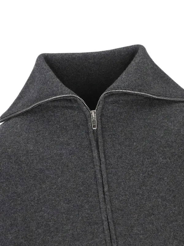 Balenciaga Half-zip Knitted Jumper With Zip Pockets - Grey
