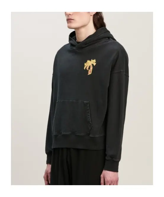 Palm Angels Burning Palm Printed Hoodie