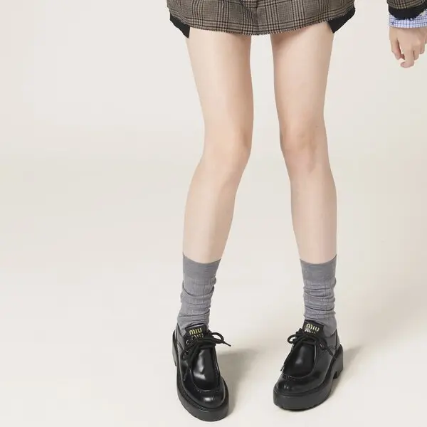 Miu Miu Lace-up Flat Shoes