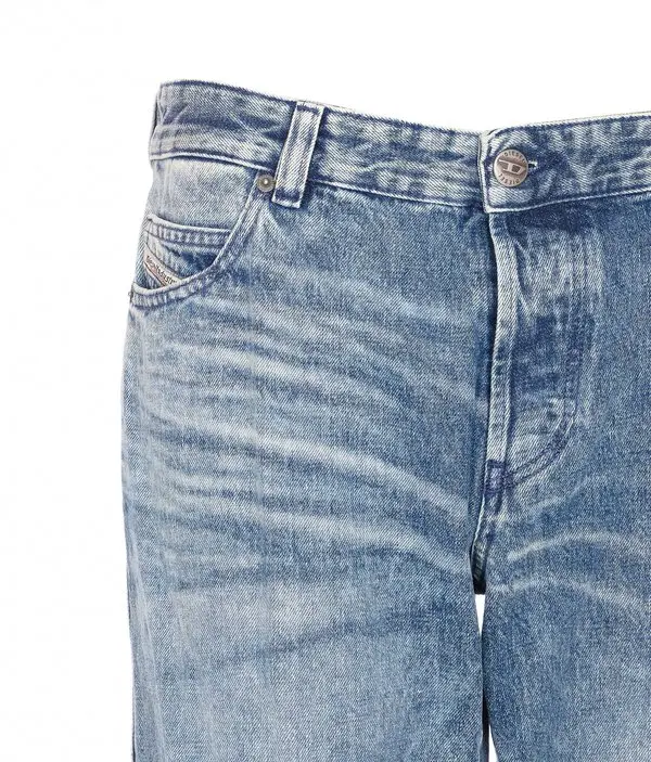 DIESEL® Logo Patch Acid Wash Jeans