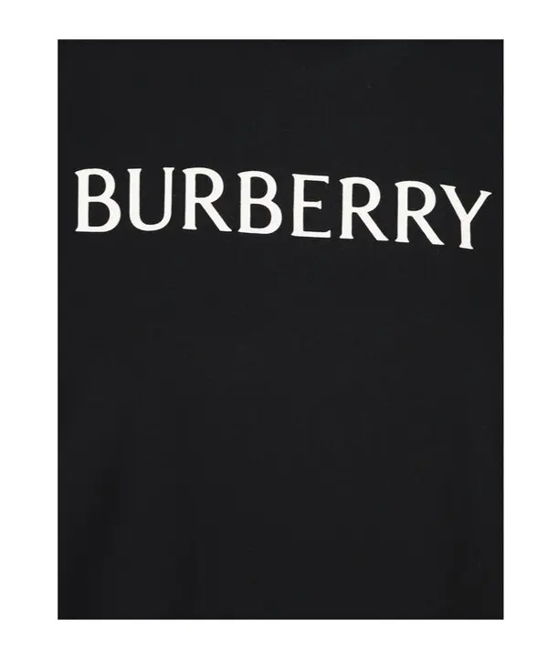 Burberry Logo Printed Crewneck T-shirt - Black