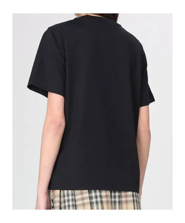 Burberry Logo Printed Crewneck T-shirt - Black