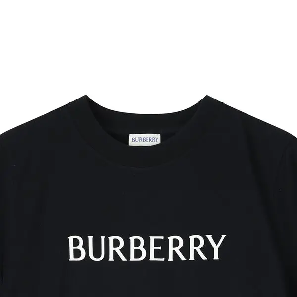 Burberry Logo Printed Crewneck T-shirt - Black
