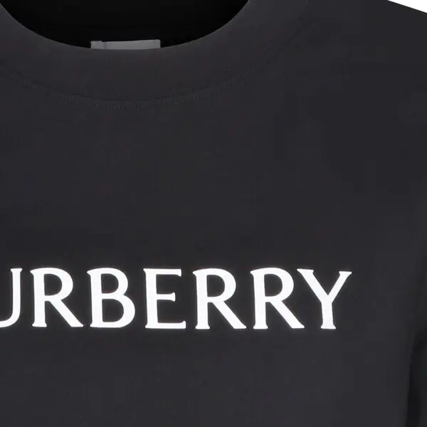 Burberry Logo Printed Crewneck T-shirt - Black