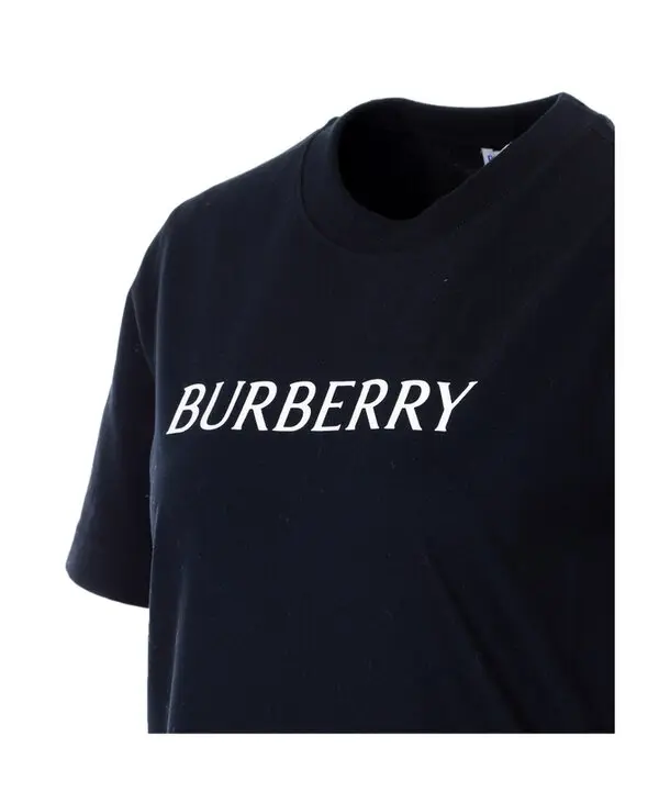 Burberry Logo Printed Crewneck T-shirt - Black