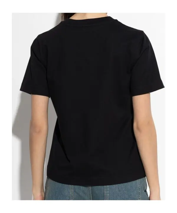 Burberry Logo Printed Crewneck T-shirt - Black