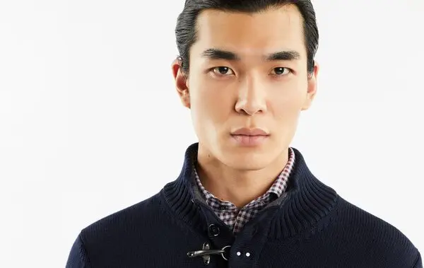FAY Wool Button Detailed Mock Neck Sweater - Blue