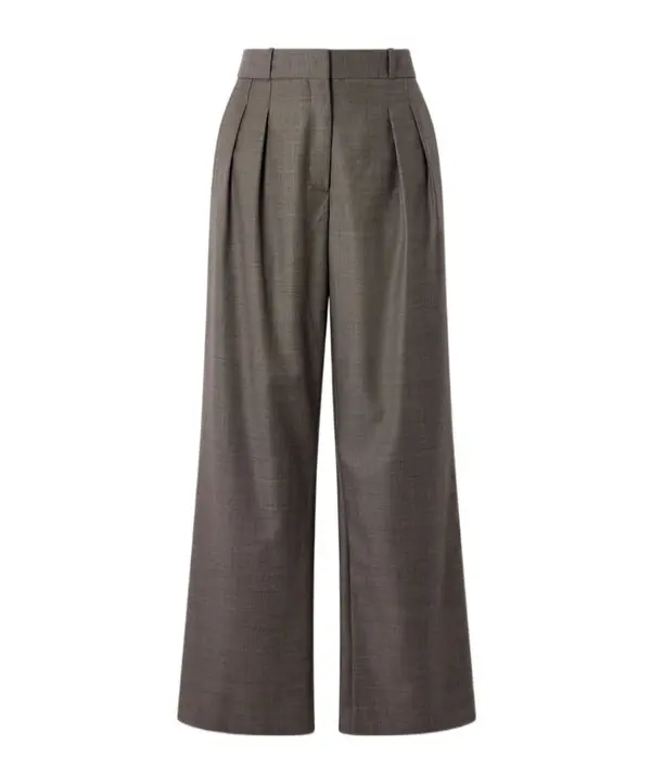 Loulou De Saison Sbiru Pleated Wool-twill Pants - Dark Brown