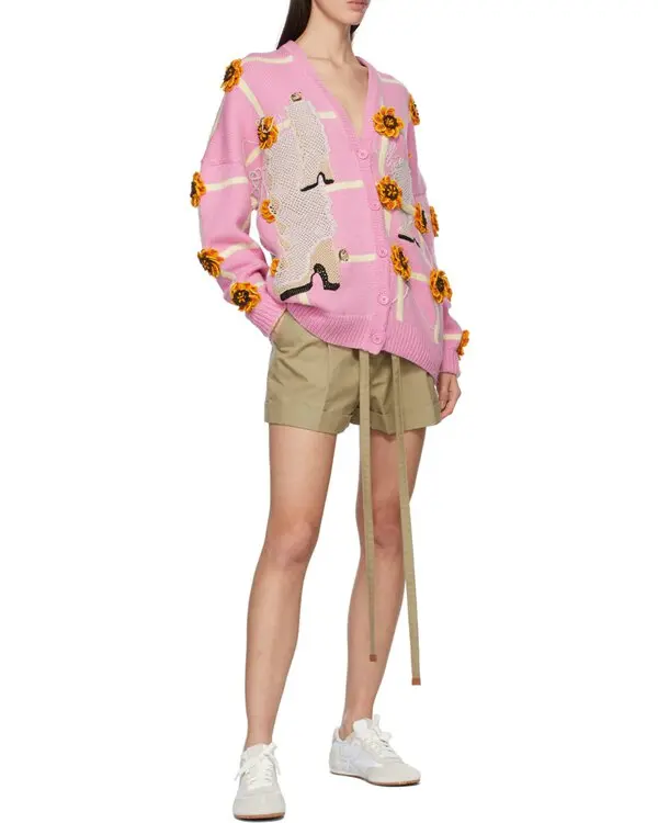 Loewe Appliqué Detail V-neck Cardigan