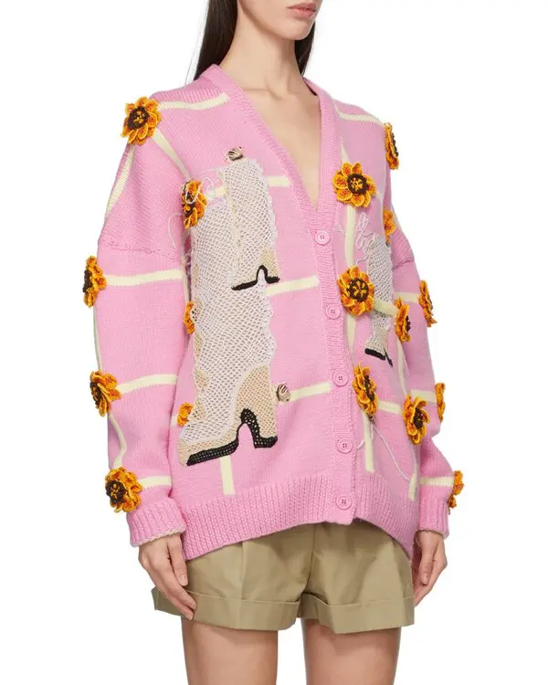Loewe Appliqué Detail V-neck Cardigan