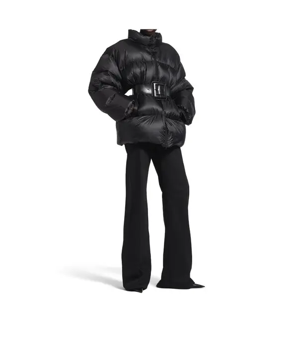 Balenciaga Hourglass Belted Short Puffer Jacket