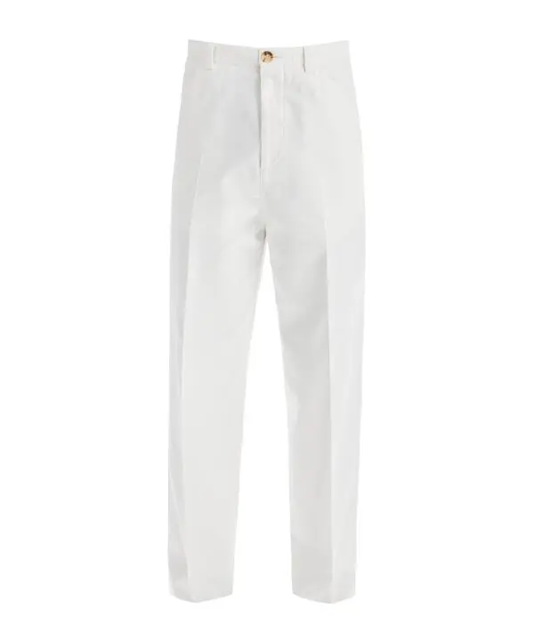 Brunello Cucinelli Straight-leg Twill Gabardine Trousers - White