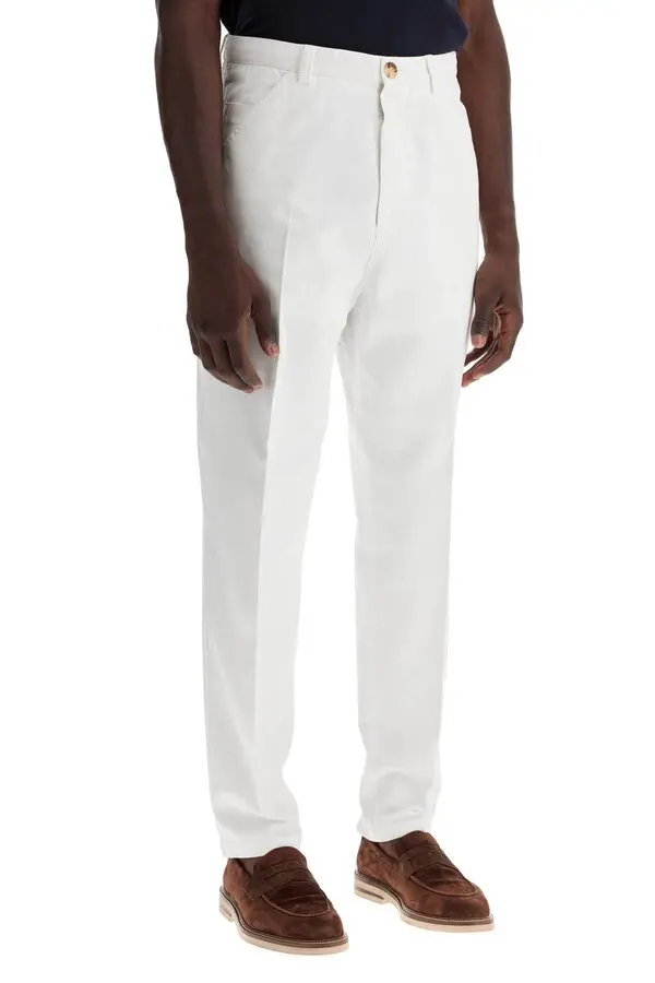Brunello Cucinelli Straight-leg Twill Gabardine Trousers