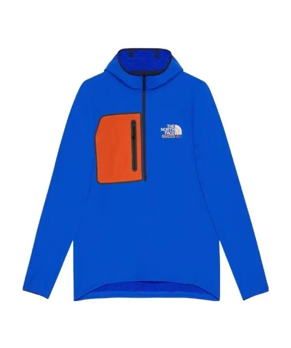 Gucci The North Face X Logo Fleece Hoodie - Blue