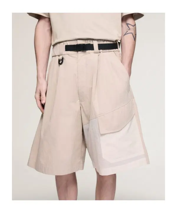 Y3 Belted Wide-leg Shorts