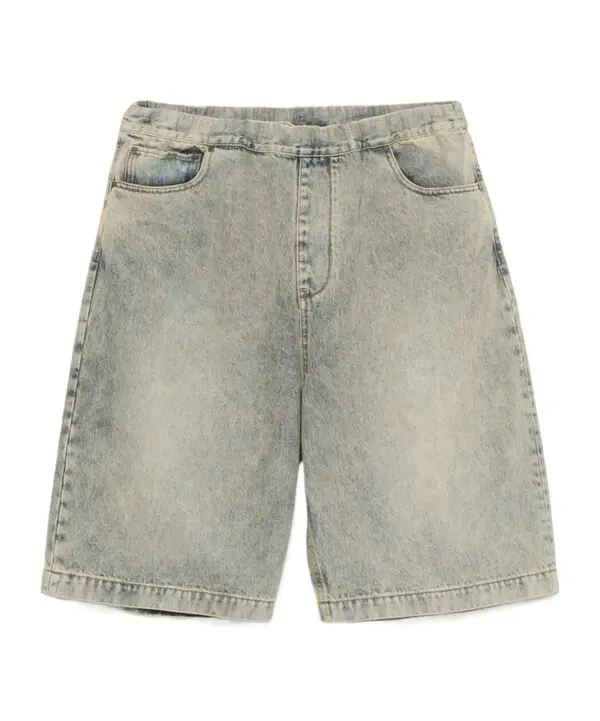 ENTIRE STUDIOS Elasticated-waist Button Bermuda Shorts - Gray