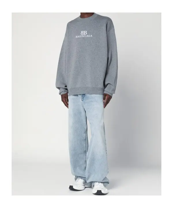Balenciaga Bb Knitted Oversized Sweater
