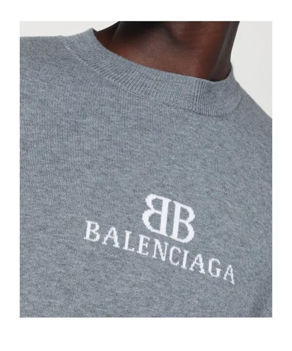Balenciaga Bb Knitted Oversized Sweater
