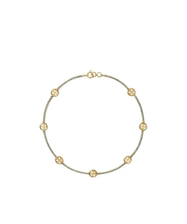 Tory Burch Miller Logo-plaque Choker Necklace - Yellow