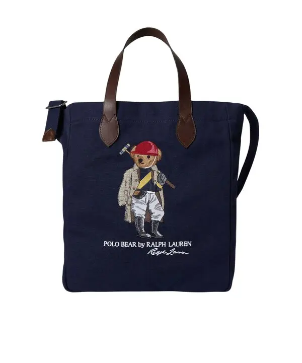 Polo Ralph Lauren Polo Bear Embroidered Canvas Tote Bag - Black