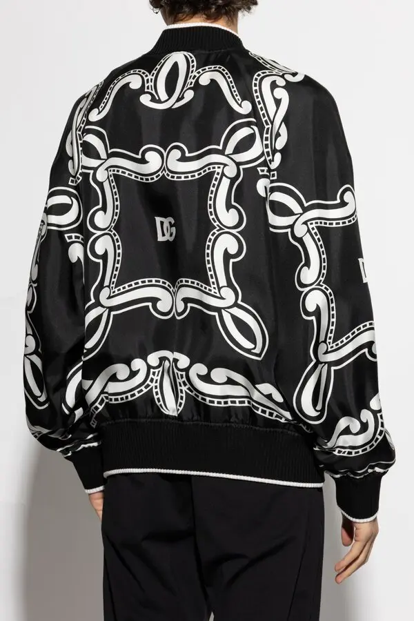 Dolce & Gabbana Bandana Printed Zipped Bomber Jacket