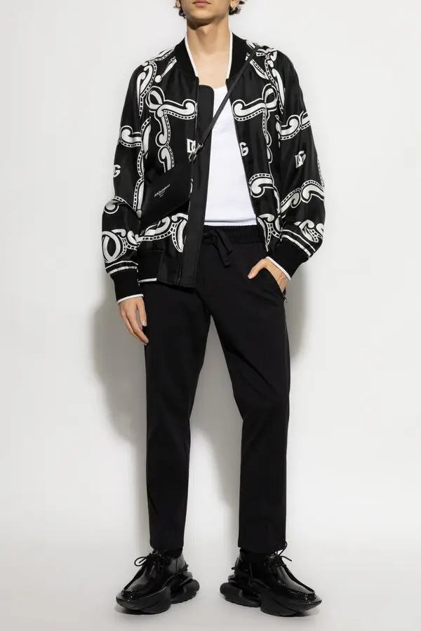 Dolce & Gabbana Bandana Printed Zipped Bomber Jacket