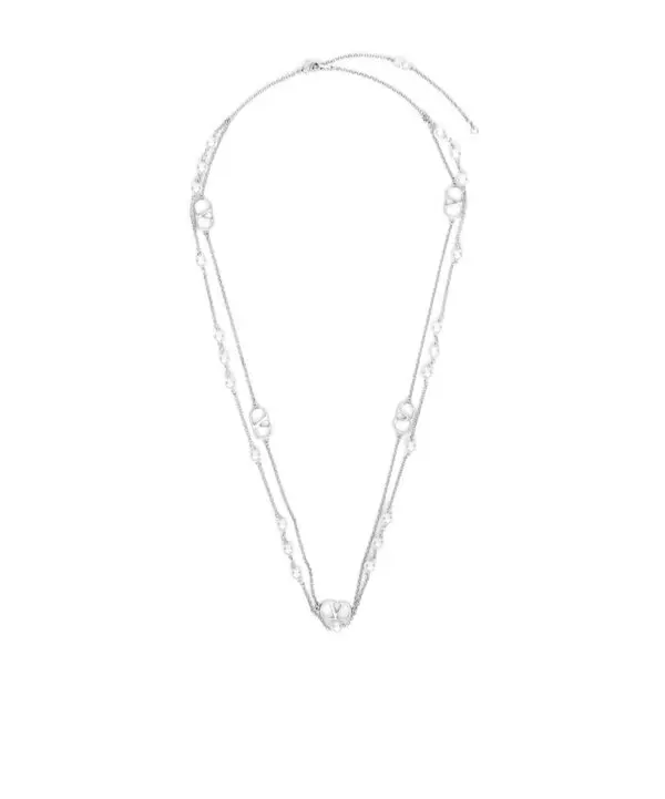 Valentino Garavani Vlogo Plaque Necklace - White