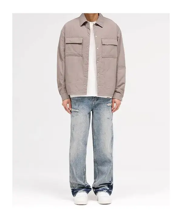 REPRESENT Quilted Overshirt - Gray