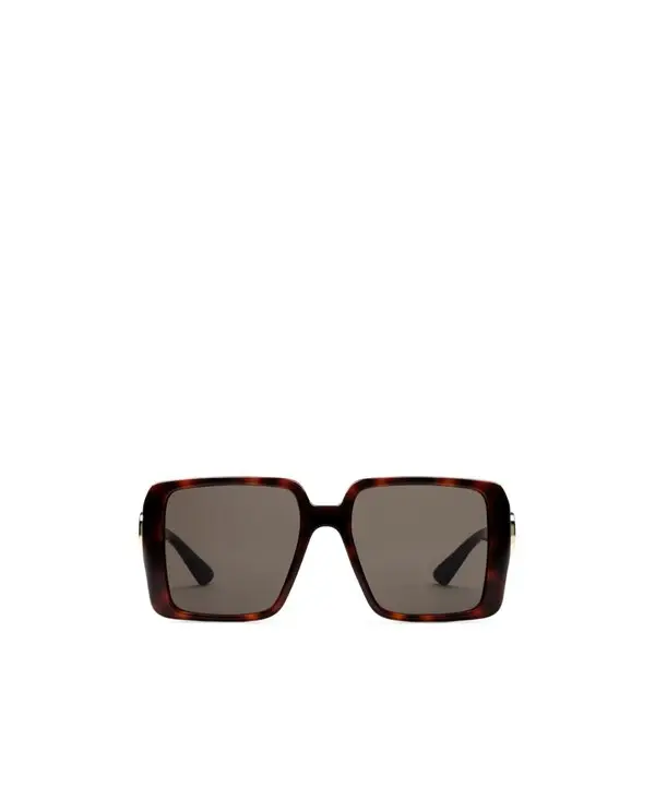 Gucci Square Frame Sunglasses With Interlocking G Logo - Gray