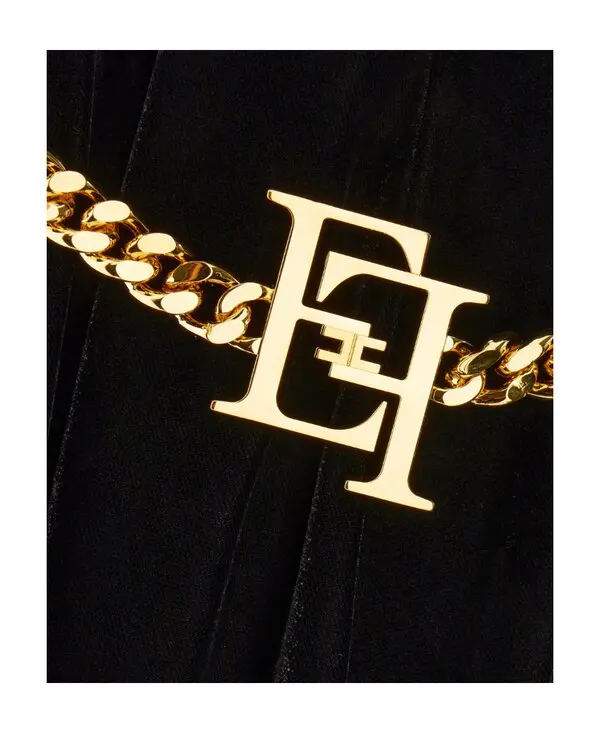 Elisabetta Franchi Logo Embellished Maxi Dress