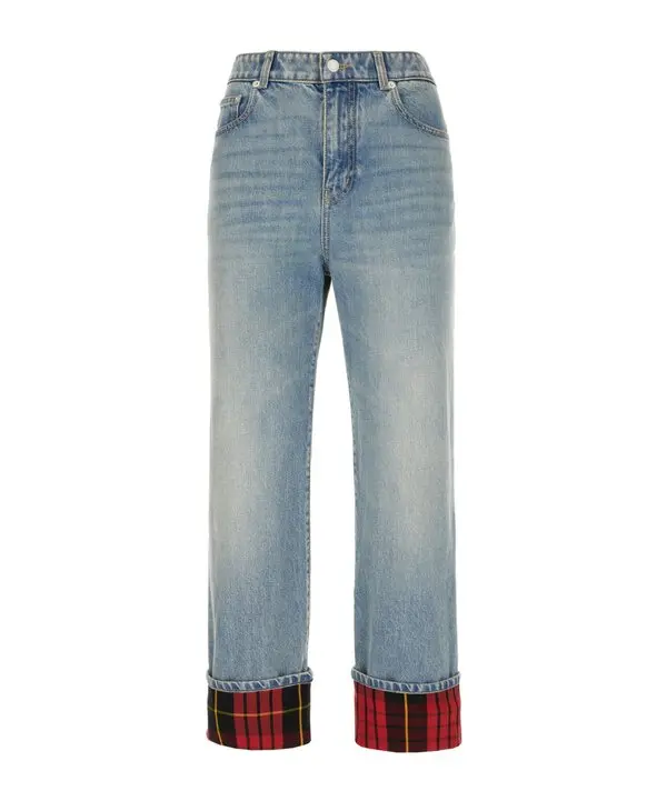 Alexander McQueen Checked Cuff Straight-leg Jeans