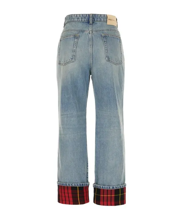 Alexander McQueen Checked Cuff Straight-leg Jeans