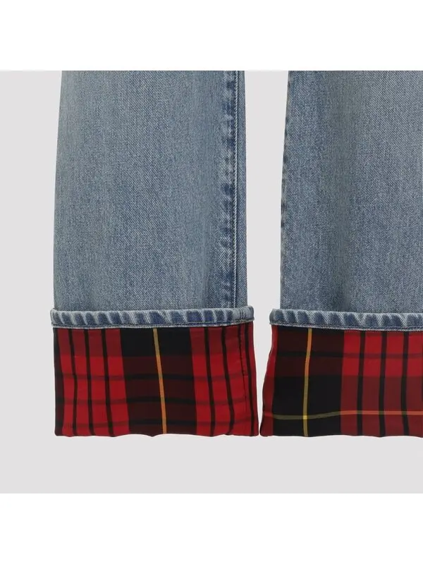 Alexander McQueen Checked Cuff Straight-leg Jeans - No