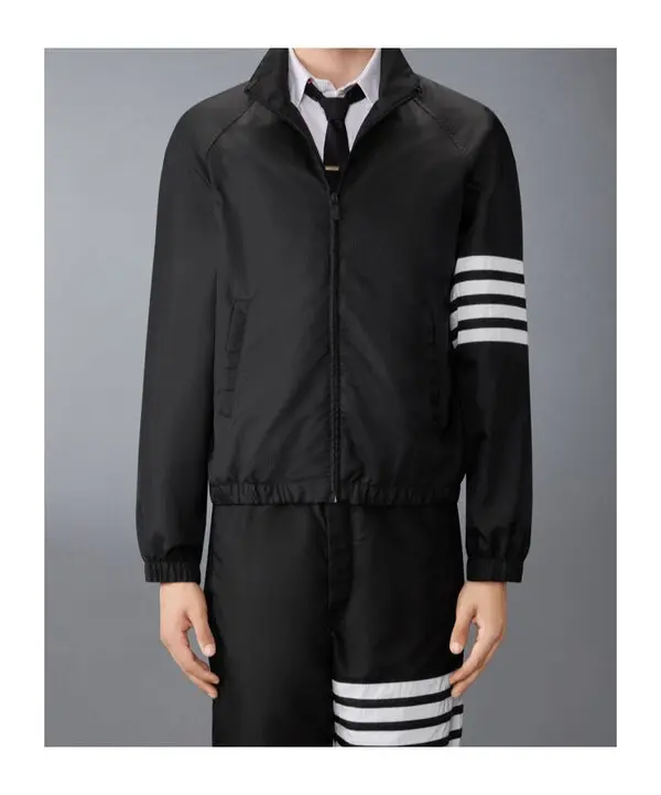 Thom Browne 4-bar Stripe Zipped Jacket - Black