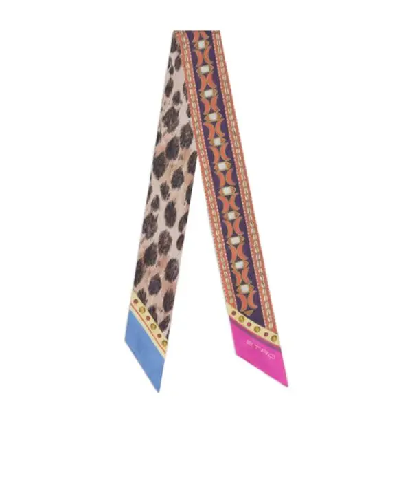 Etro Geometric Motif Printed Paisleyina Scarf - Pink